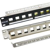 Excel Unloaded 16 Port Keystone Patch Panel Frame 1U Black Connectron