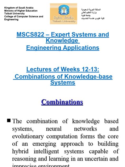 Weeks12 13 Combinations Kbs Pdf Artificial Neural Network Genetic