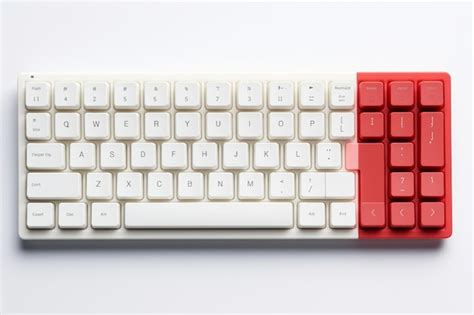 Vivid Red And White Keyboard Showcasing Modern Technology In Striking And Bold Color Combination