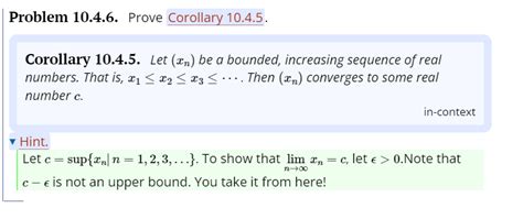 Solved Theorem 10 4 3 The Least Upper Bound Property
