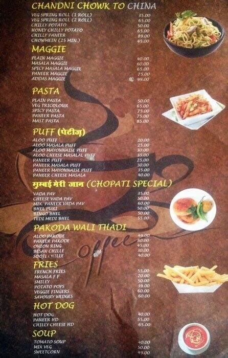 Menu At Od Adda Chai Coffee Cafe Jaipur B 150 Ft Road