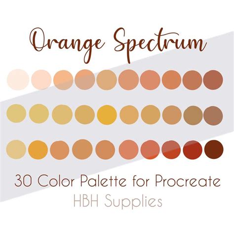 Orange Procreate Palette HEX Codes Procreate Palette IPad Procreate