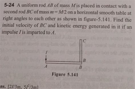 [answered] 5 24 A Uniform Rod Ab Of Mass Mis Placed In Contact With A Kunduz