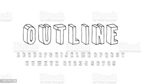 손으로 그린 그래픽의 스타일에 중공 벌크 산 세리프 글꼴 0명에 대한 스톡 벡터 아트 및 기타 이미지 0명 3차원 형태 개체 그룹 Istock