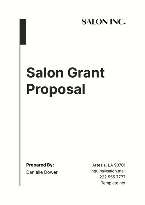 Salon Grant Proposal Template Edit Online And Download Example