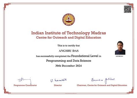 Angshu Das On Linkedin Iitmadras Datascience 1styearcomplete