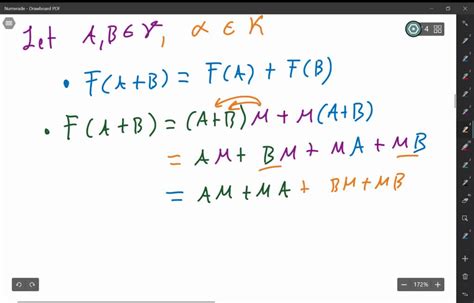Solved Let V Be The Vector Space Of Real N Square Matrices And Let M