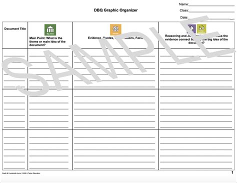 Dbq Graphic Organizer With Depth And Complexity 5th 12th Grade