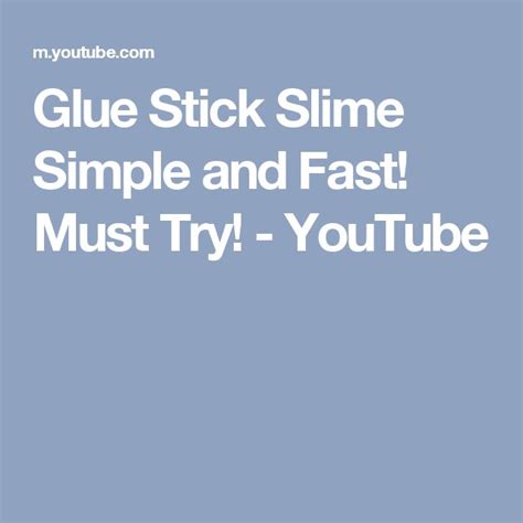 Glue Stick Slime Simple And Fast Must Try YouTube Glue Stick Slime Glue Sticks Glue