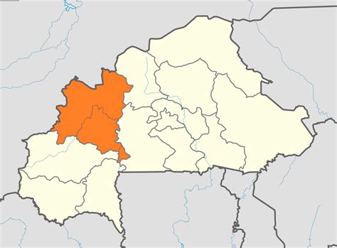 Carte de la région de la Boucle du Mouhoun