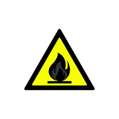 Premium Vector Triangle Yellow Flammable Material Warning Symbol