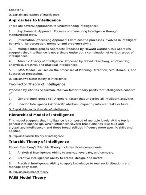 term 1 revision pdf intelligence psychology