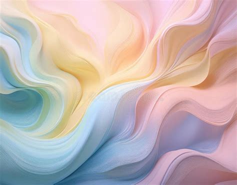 Pastel Soft Waves In Abstract Fluid Design Gentle Calming Background