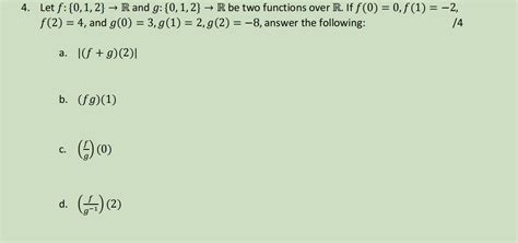 Solved Let F R And G R Be Two Functions Chegg Com