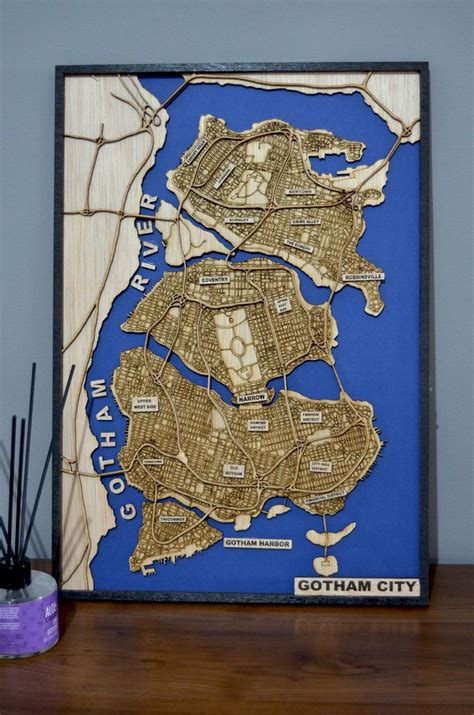 Gotham City 3d Street Map Layered Gotham City Map Gotham City On Map