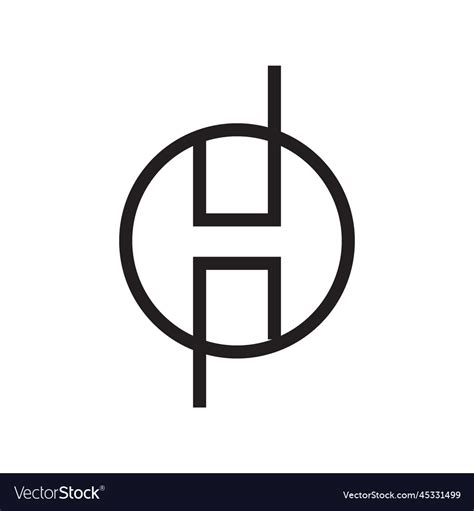 Letter H Circle Icon Logo Royalty Free Vector Image