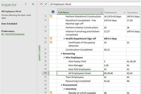 driving predecessors in ms project