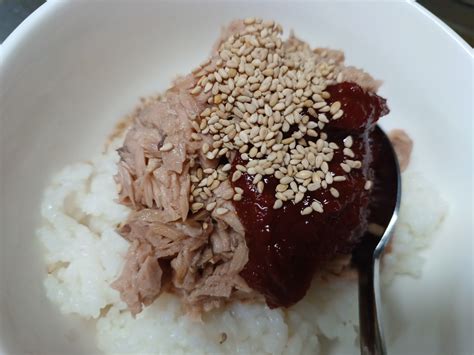 추억의혼밥 자취생한끼 참치고추장비빔밥