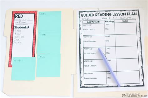 guided reading documentation folder mrs jones creation station