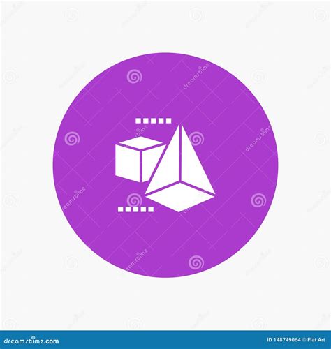 3dmodel 3d Box Triangle White Glyph Icon Stock Vector Illustration Of Geometric Complex