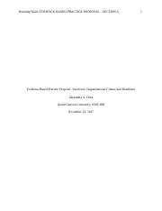 Cline EBP Proposal SecA Docx Running Head EVIDENCE BASED PRACTICE PROPOSAL SECTION A Evidence