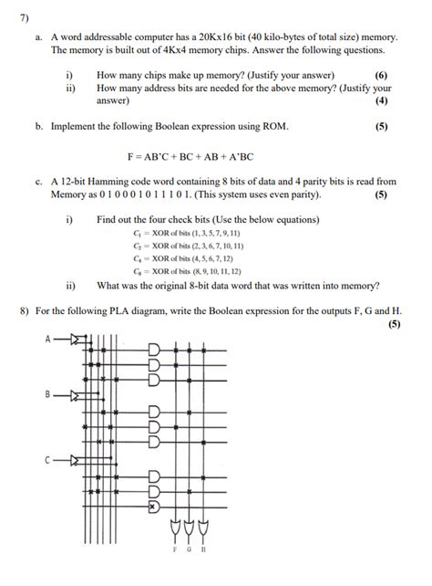 Solved 7 A A Word Addressable Computer Has A 20kx16 Bit