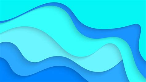Modern Dynamic Blue Waves Papercut Style Background Design 15275657