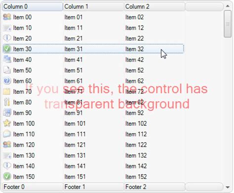 Listview With Transparent Background Add Partial Or Full Transparency