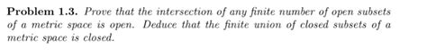 Solved Problem 1 3 Prove That The Intersection Of Any