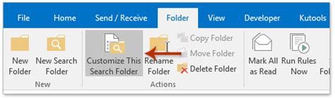 How To Create A Search Folder From Inbox Only In Outlook