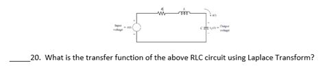 Solved What Is The Transfer Function Of The Above RLC Chegg Com