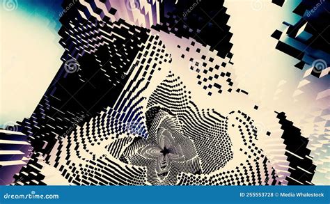 Geometric Tunnel With Square Psychedelic Pattern Design Rotating Tunnel With Square Walls And