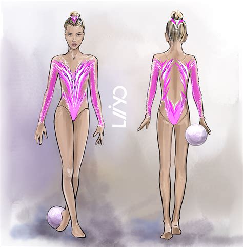 Эскиз купальника для художественной гимнастики Sketch Of A Leotard For Rhythmic Gymnastics
