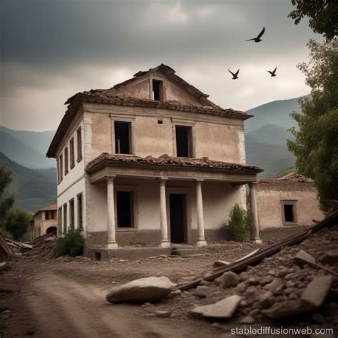 Earthquakes Aftermath Birds Eye View Of Damage Stable Diffusion Online