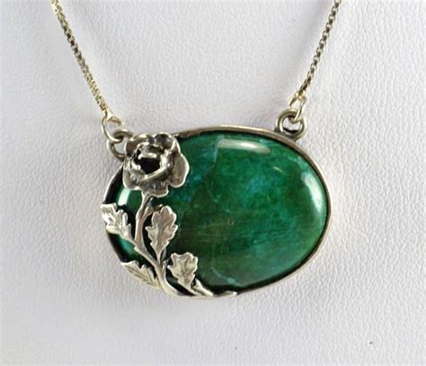 Eilat Stone Pendant Necklace Sterling Silver Rose Setting Etsy