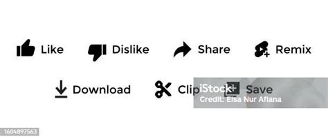 좋아요 싫어요 공유 리믹스 다운로드 클립 및 저장 아이콘 스트리밍 비디오 채널 Ui 앱의 요소입니다 벡터 그림 아이콘에 대한 스톡 벡터 아트 및 기타 이미지 Istock