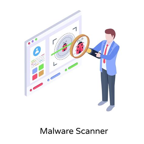 Malware Scanner Isometric Illustration Bug Detection Vector Art At Vecteezy