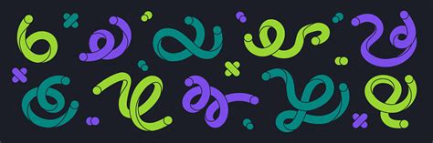 낙서 낙서 선 추상 다채로운 모양 뒤틀린 창조적 인 미니멀리스트 스타일 기호 평면 벡터 일러스트 레이 션 세트 재미있는 유치한 그림 모양 모음 개체 그룹에 대한 스톡 벡터