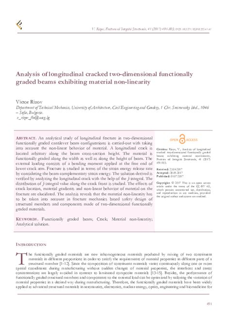 pdf analysis of longitudinal cracked two dimensional functionally
