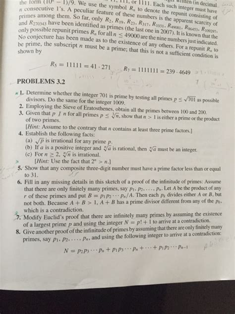 Solved Determine Whether The Integer 701 Is Prime By
