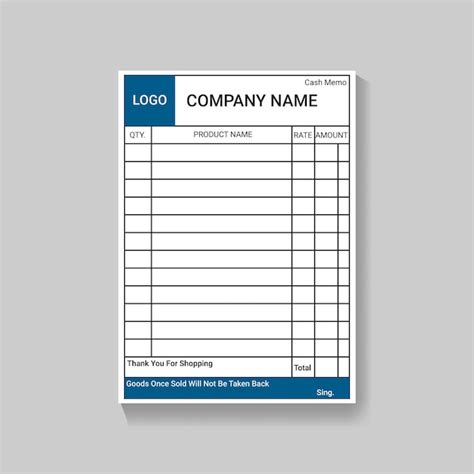 Premium Vector Business Payment Cash Memo Vector Template Design