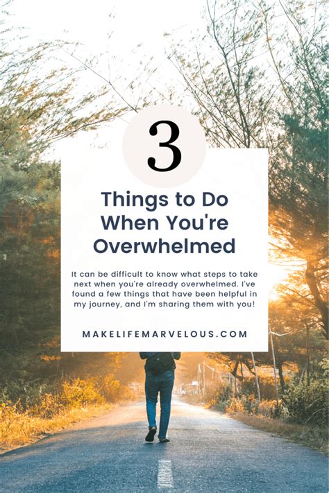 3 Things To Do When Youre Overwhelmed Make Life Marvelous