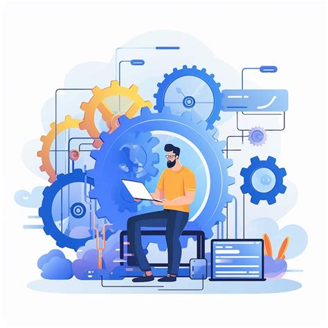 Premium Photo Cartoon Illustration System Administrator Server