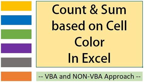 count sum cells based on cell colour in excel how to microsoft excel