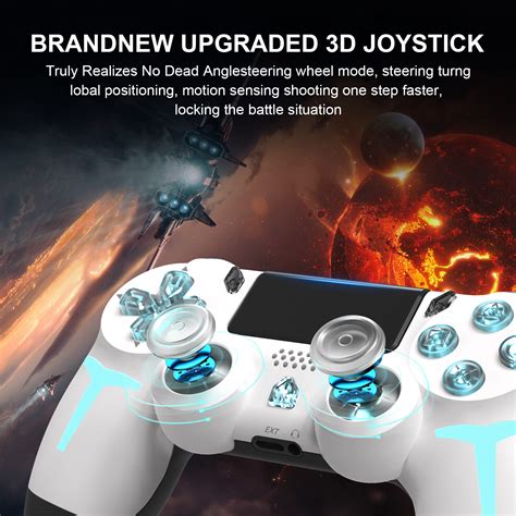 Rgb Light Wireless Gamepad Bluetooth Controller For Ps4 Ps3 Console Computer Pc 6 Axis Gyroscope