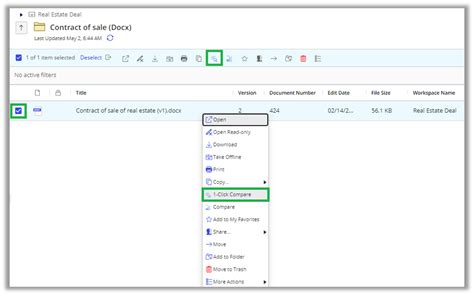 Using 1 Click Compare To Run Comparisons With Your Preferred Default Workflow Draftable