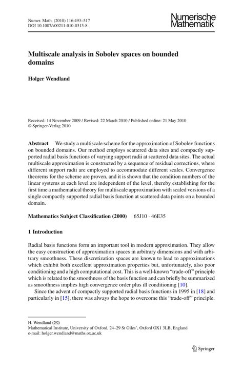 Pdf Multiscale Analysis In Sobolev Spaces On Bounded Domains