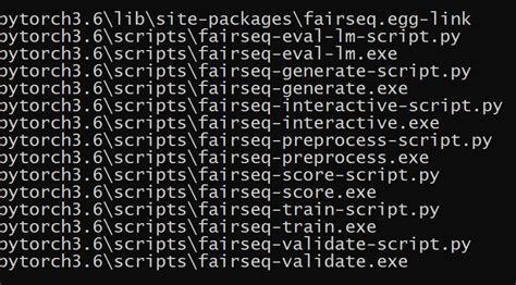 e g fairseq train script py install during pip install editable