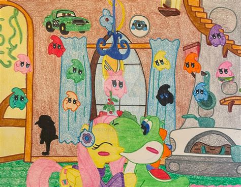 Yoshi X Fluttershy Kiss Under A Mistletoe By Justinvaldecanas On Deviantart