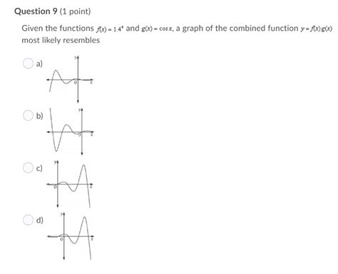 Solved Question 9 1 Point Given The Functions Fx 14